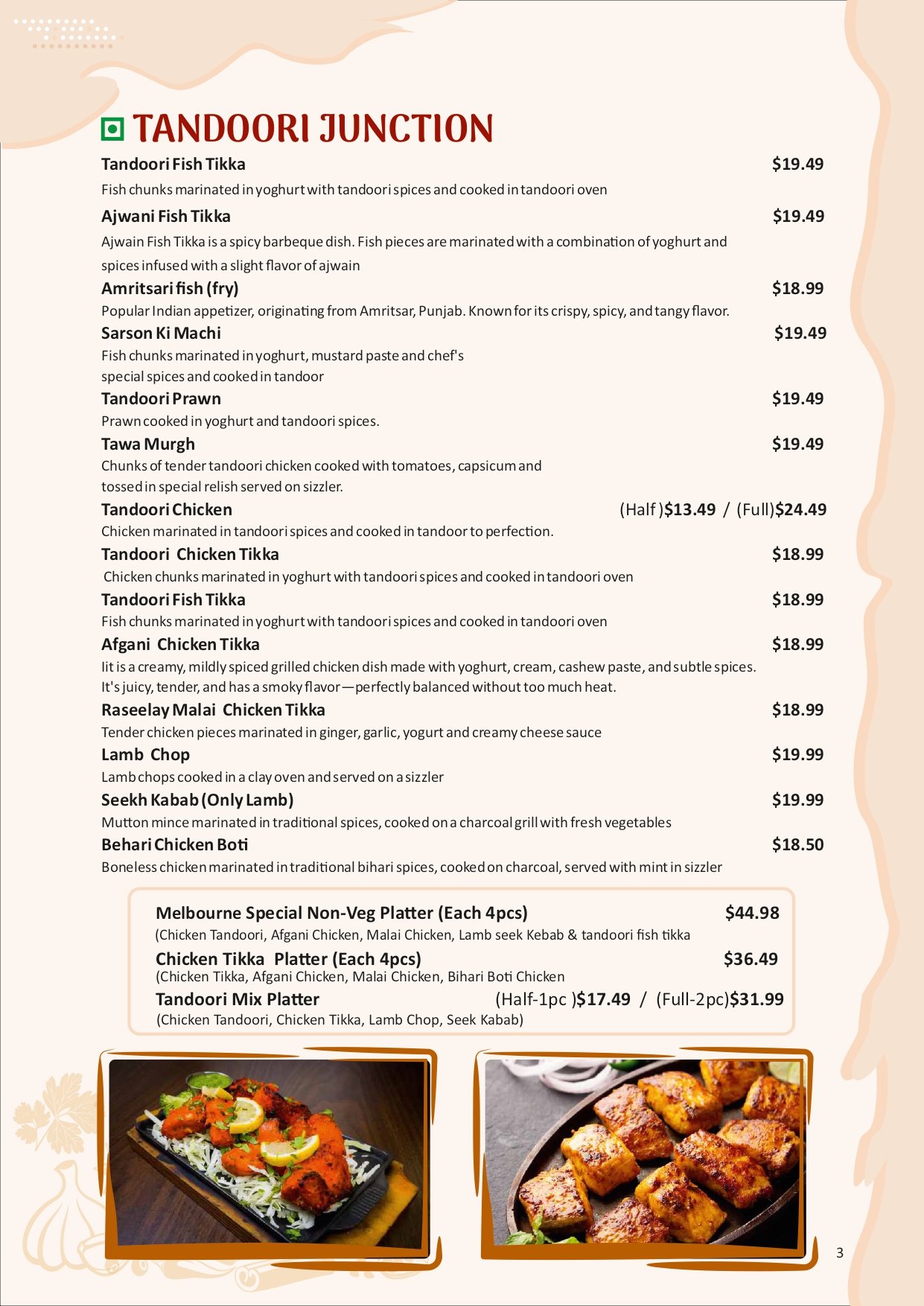 Menu - Namaste Melbourne